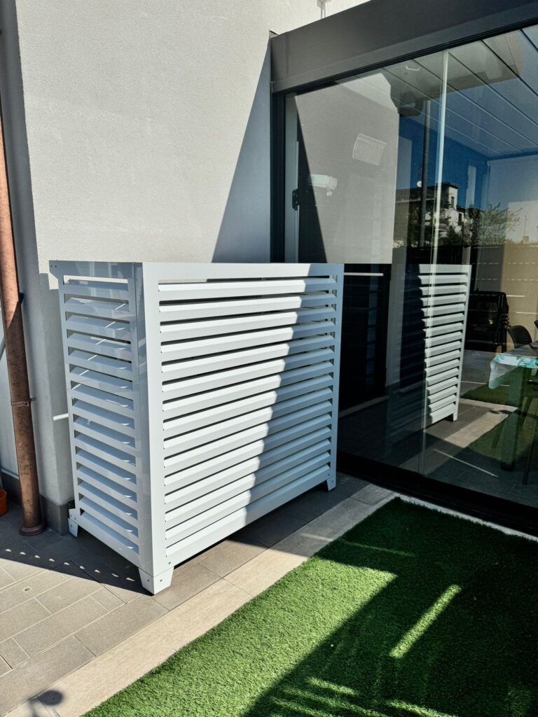 Big Blade Heat Pump Cover – Floor Standing Next To Wall – My Home & Garden